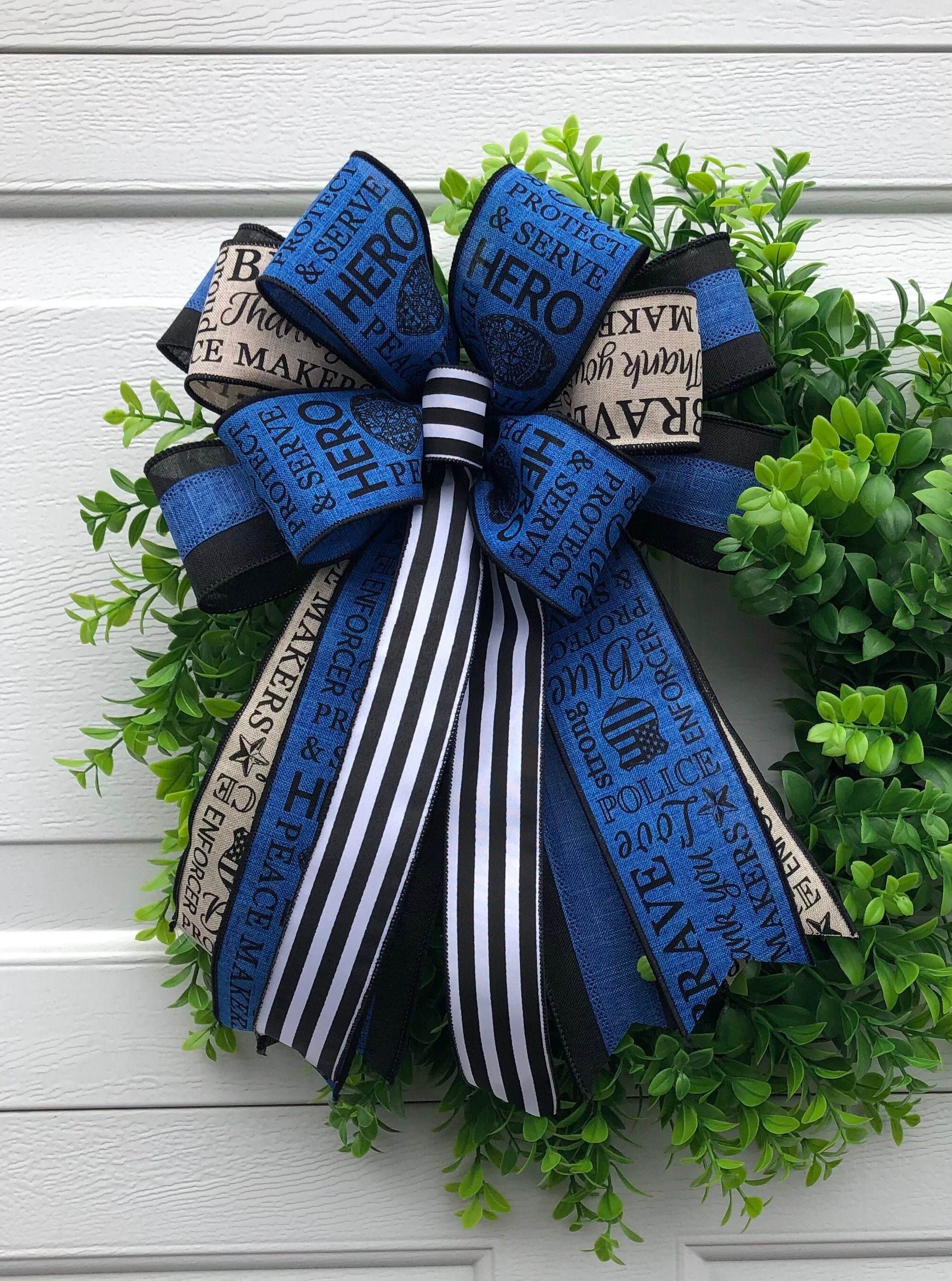 Thin Blue Line Police Bow for Lantern Police Support Bow | Etsy