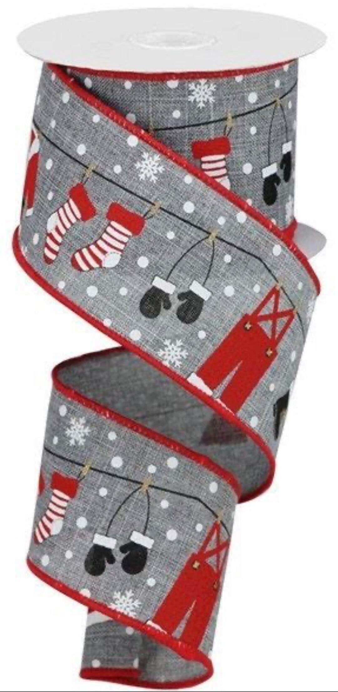 RGA199710, Santa Clothesline Ribbon, Grey Santa Clothesline Ribbon ...