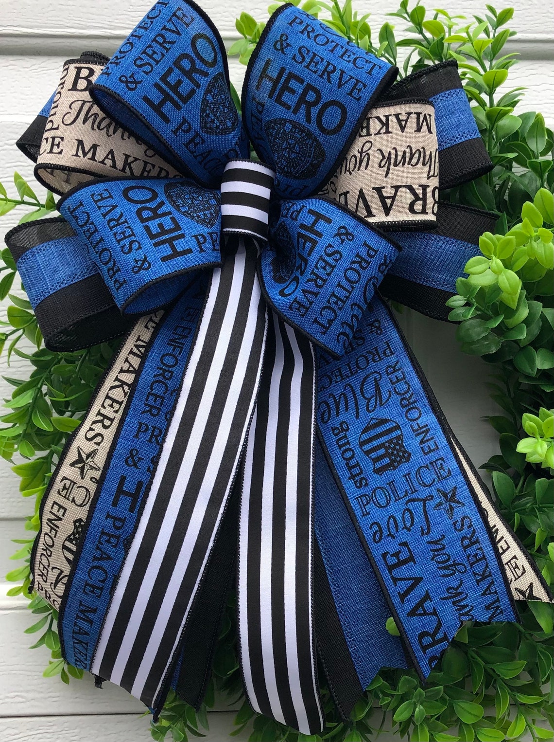 Thin Blue Line Police Bow for Lantern Police Support Bow - Etsy