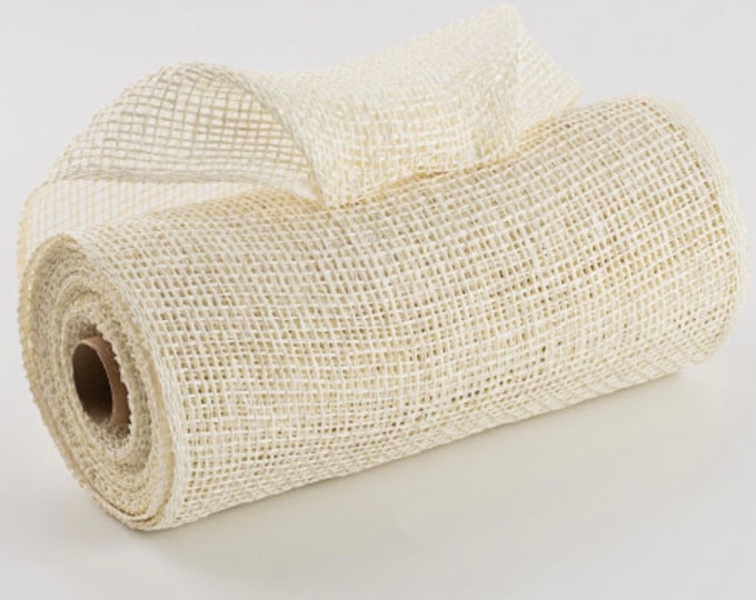 RP810030, 10" Cream Poly Burlap Mesh, Craft Supplies, Cream Wreath ...