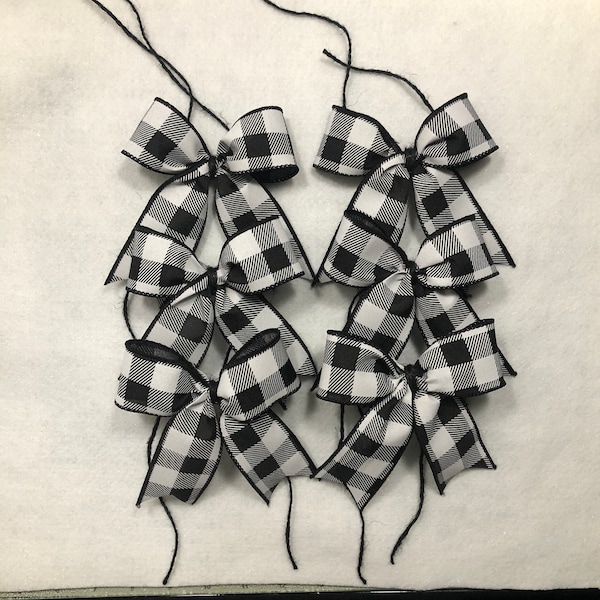 Black and White Plaid Bows - Etsy