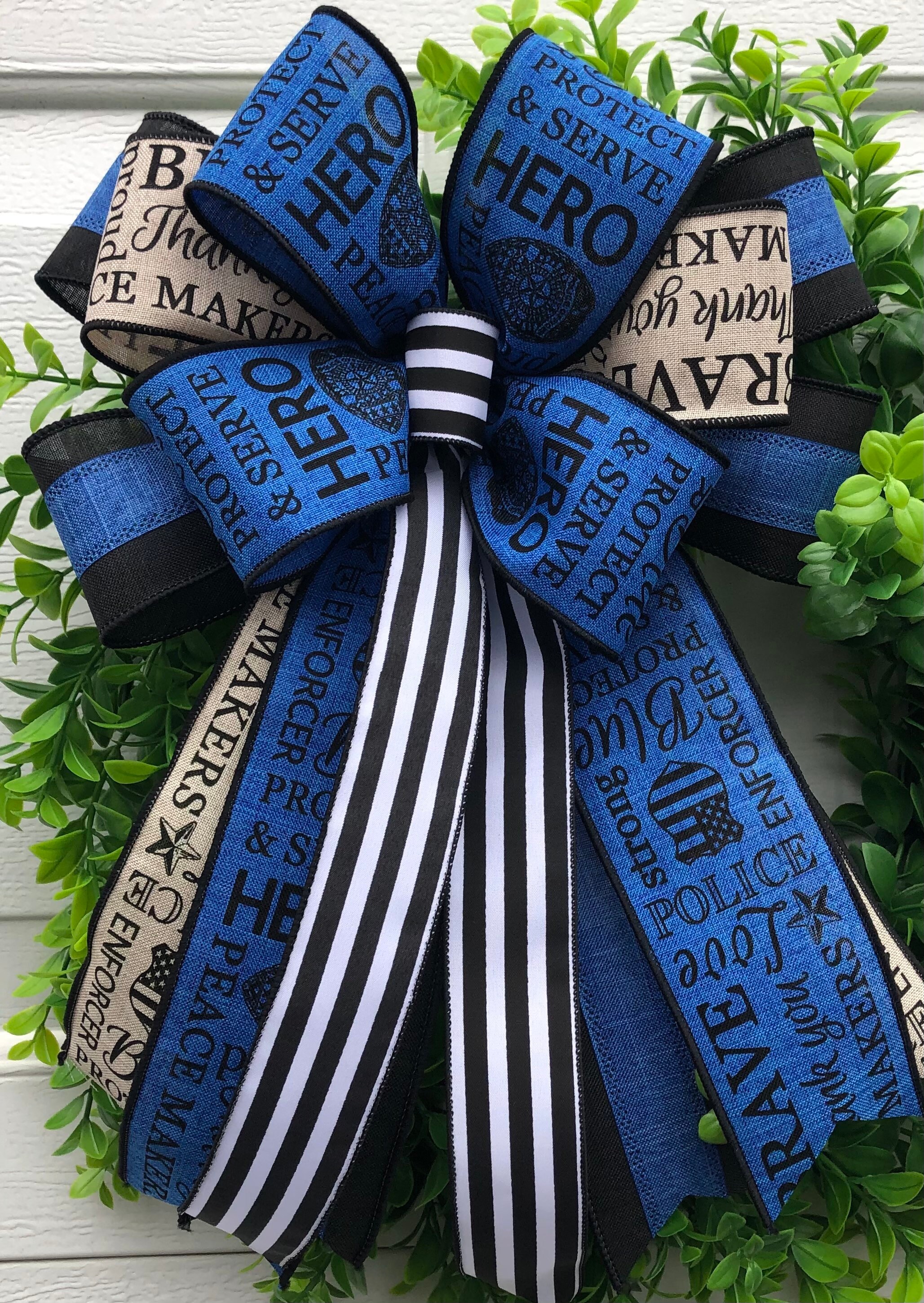 Thin Blue Line Police Bow for Lantern Police Support Bow | Etsy