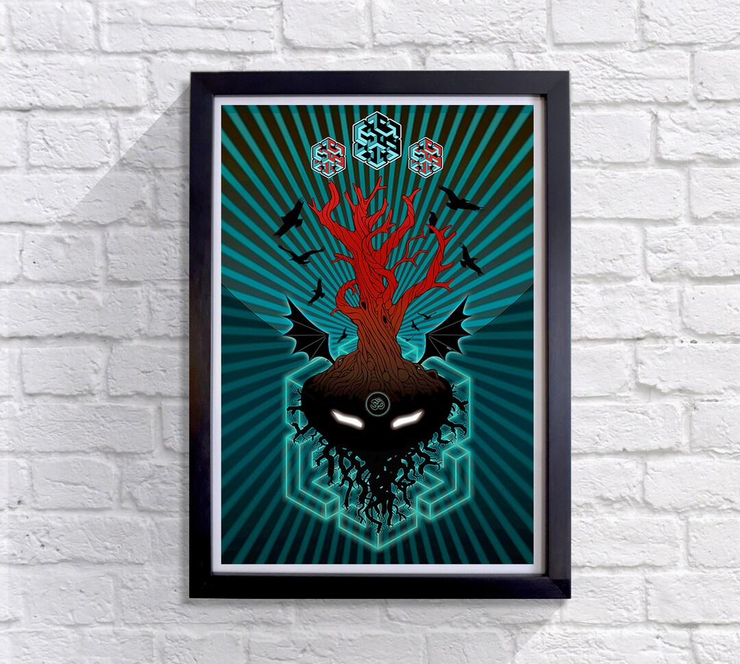 Cthulhu Tree DMT Print A3 or A6 Sacred Geometry, Gothic Bat, Third Eye ...