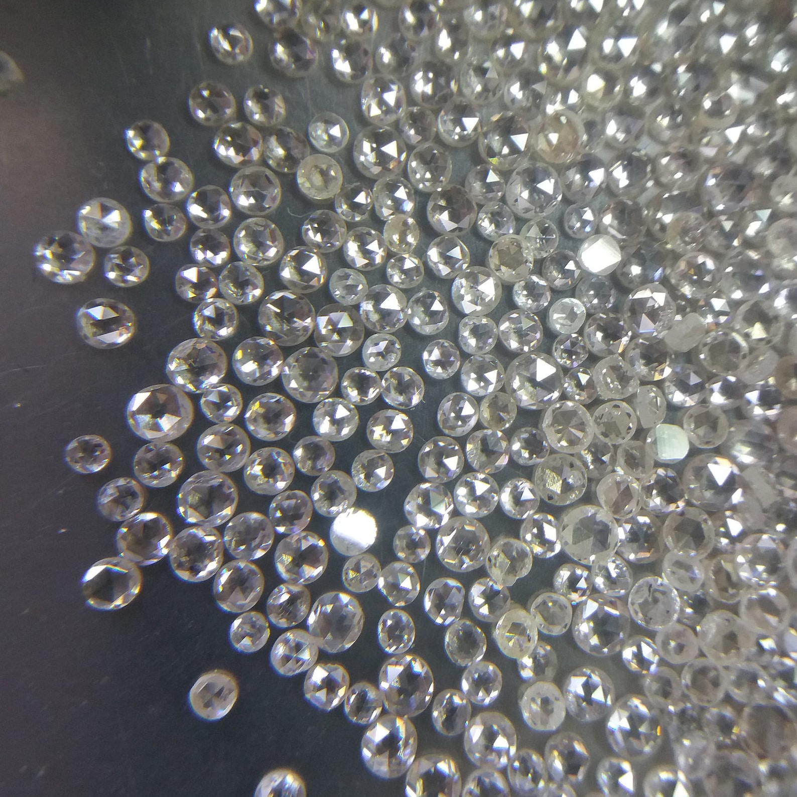 White Rose Cut Diamond chakri Diamond - Etsy