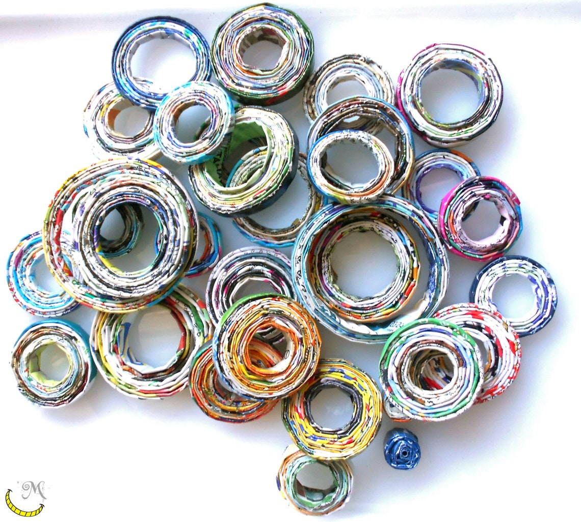 Handmade Paper Beads Ring Shaped Craft Supplies From Recycled - Etsy