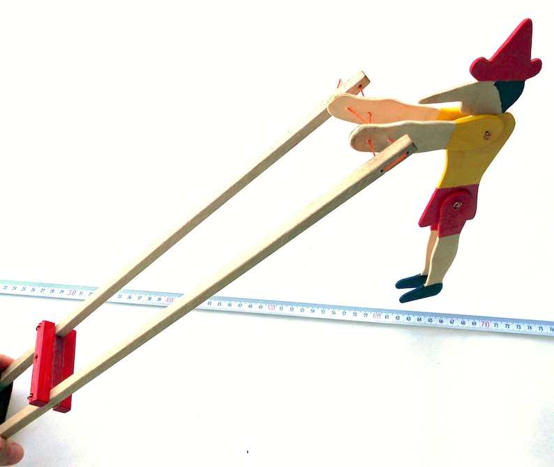 Wooden Puppet Jumping Pinocchio, Historical Handycraft Handmade Toys ...