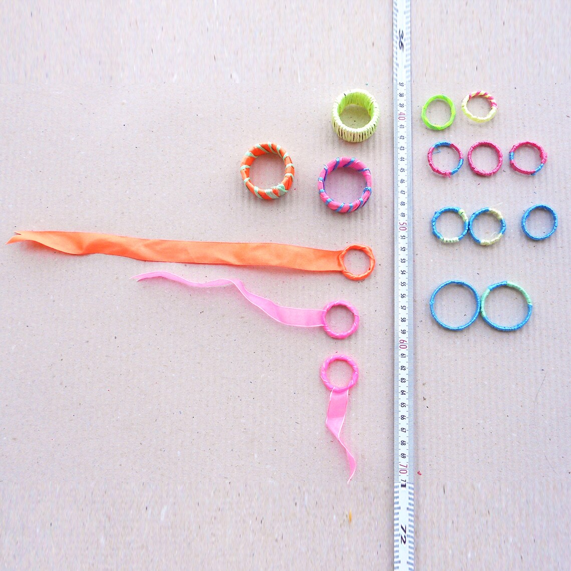 Upcycled Plastic Bottle Rings, Handmade Beads and Charms, DIY Craft ...