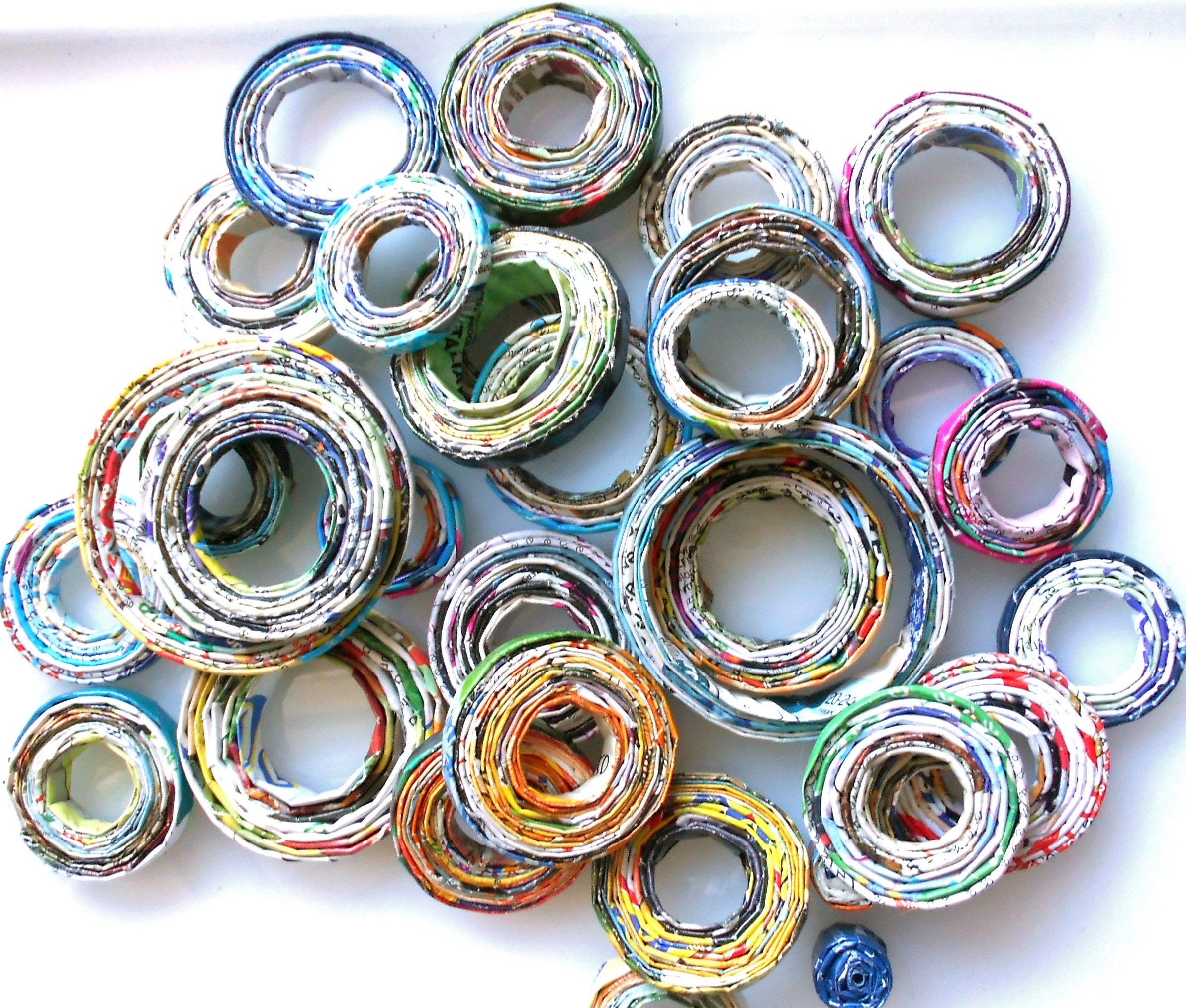 Handmade Paper Beads Ring Shaped Craft Supplies From Recycled - Etsy