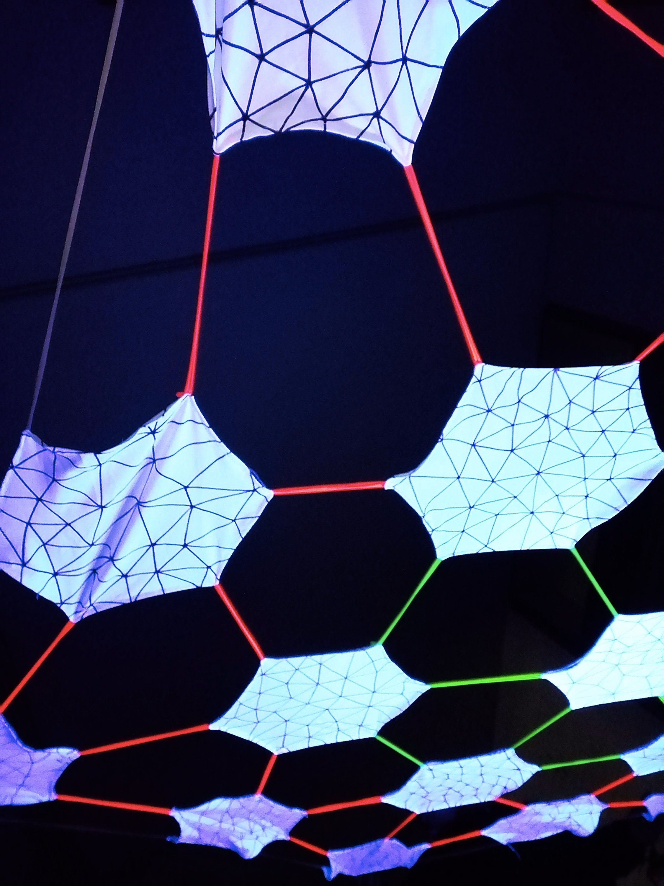 Elastic Fluorescent Net With Hexagonal Modules, Psychedelic Decor ...