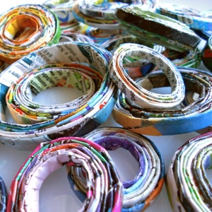 Handmade Paper Beads Ring Shaped, Craft Supplies From Recycled Paper ...