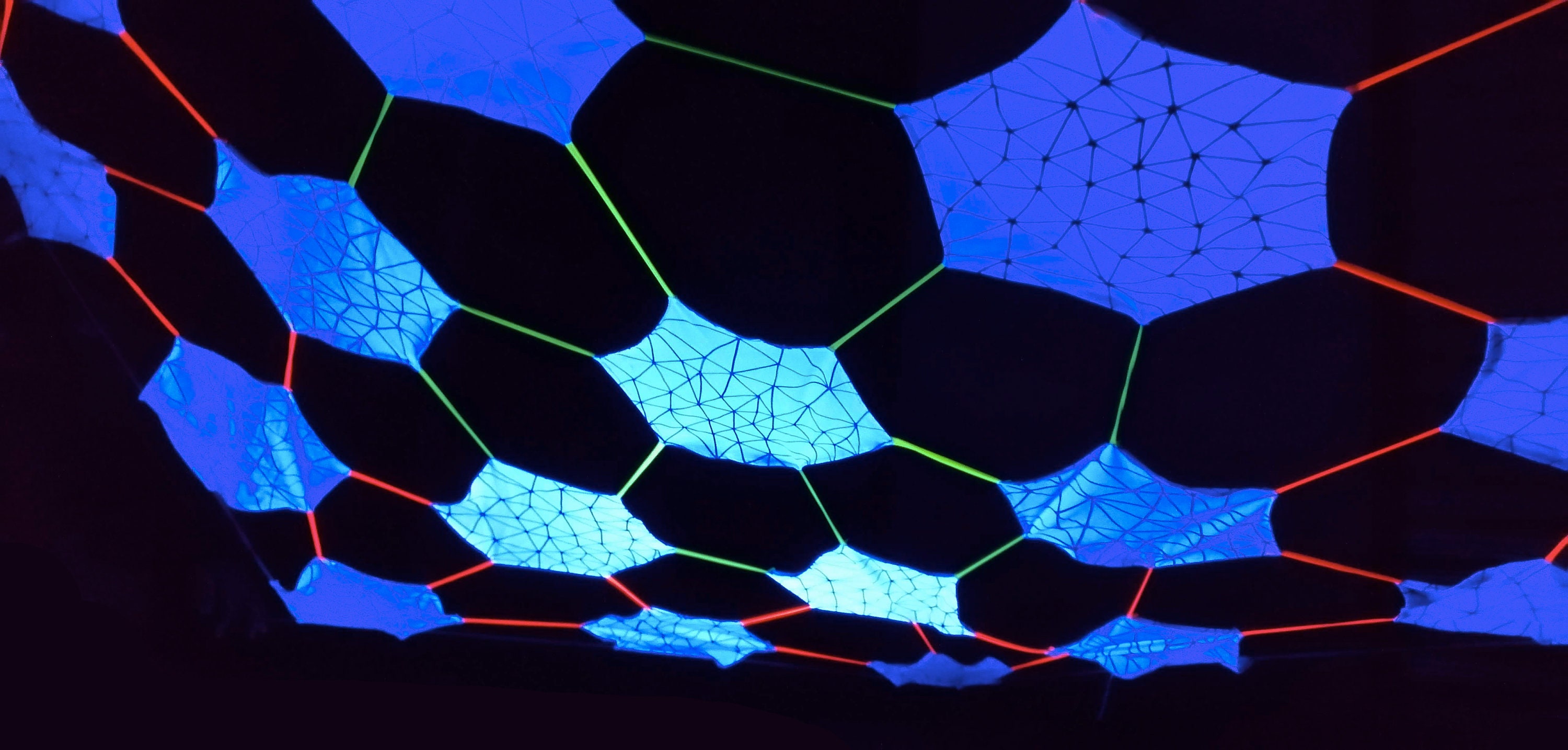 Elastic Fluorescent Net With Hexagonal Modules, Psychedelic Decor ...