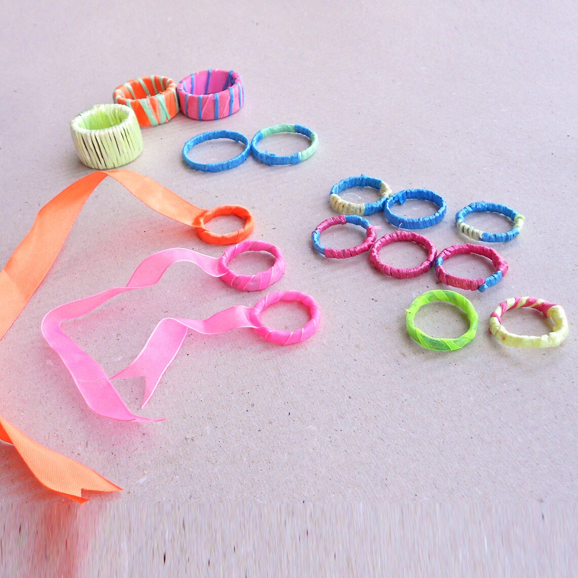 Upcycled Plastic Bottle Ring, Handmade Beads and Charms for Jewelry ...