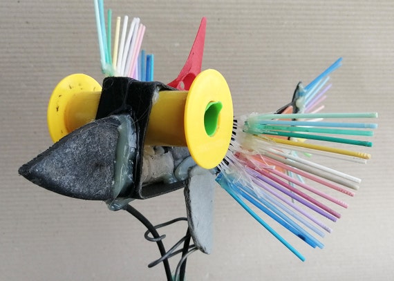 Fish Art Colorful Sculpture on Stand Contemporary Art - Etsy