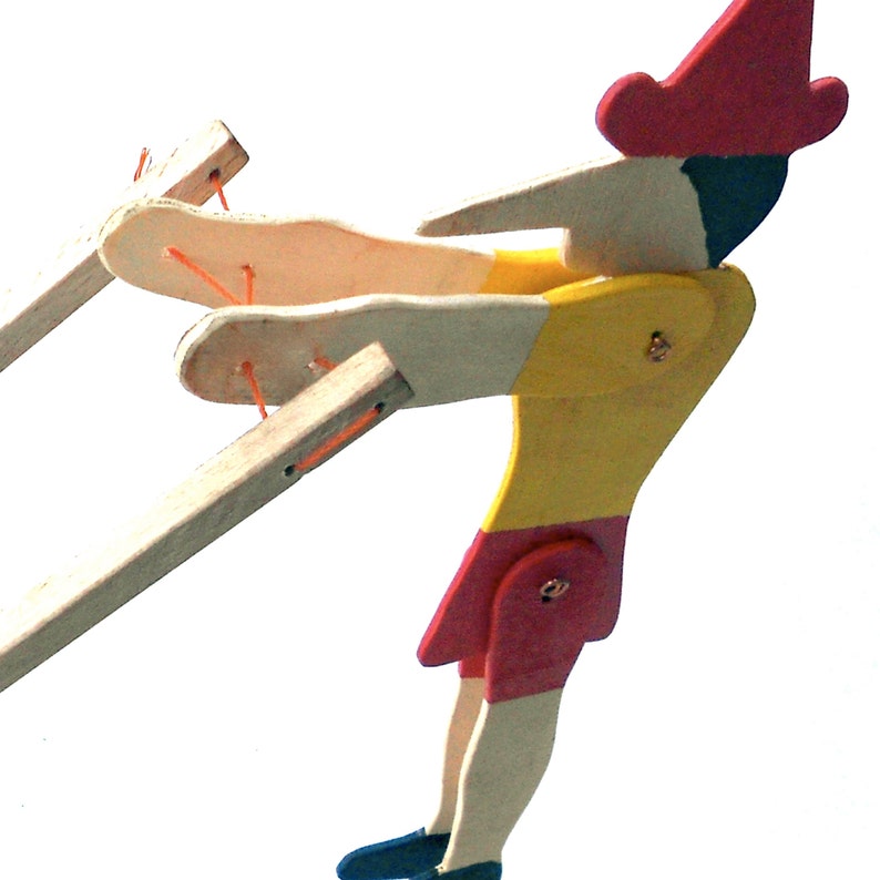 Wooden Puppet Jumping Pinocchio, Historical Handycraft Handmade Toys ...