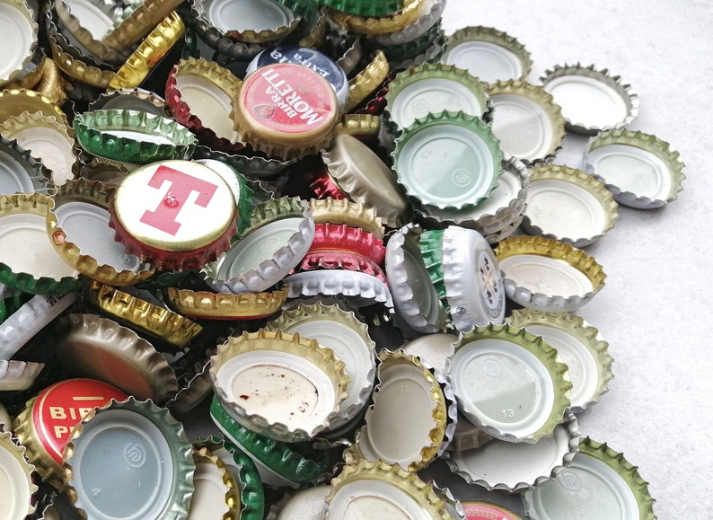 Beer bottle caps Metal lids craft supplies diy repurposed | Etsy