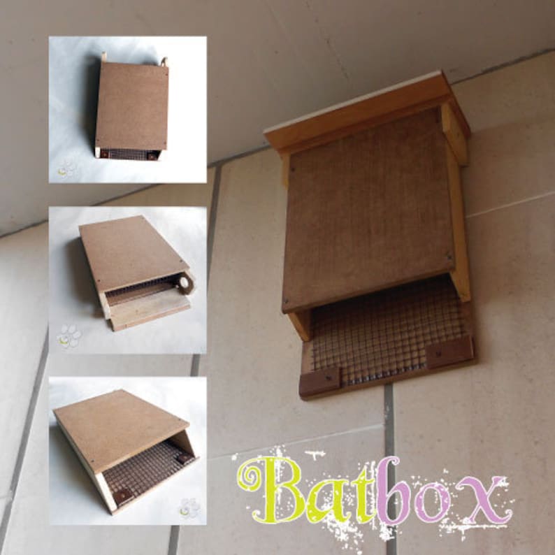 Bat Box Bat House Outdoor Decor Wall Educational Toys for Kids, Wooden ...