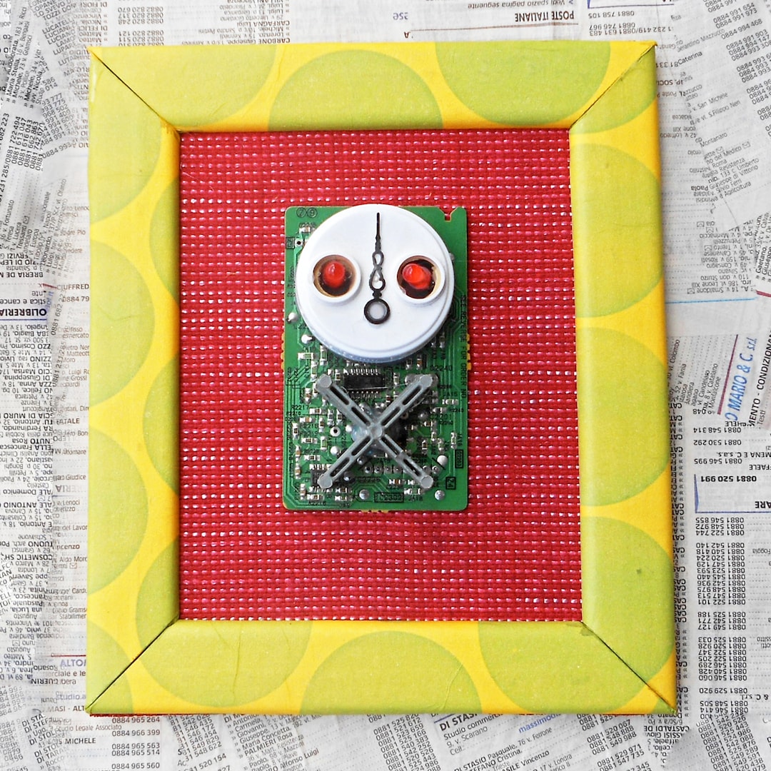 Upcycled Robot Collage Art, Small Framed Wall Decoration for Kitchen ...