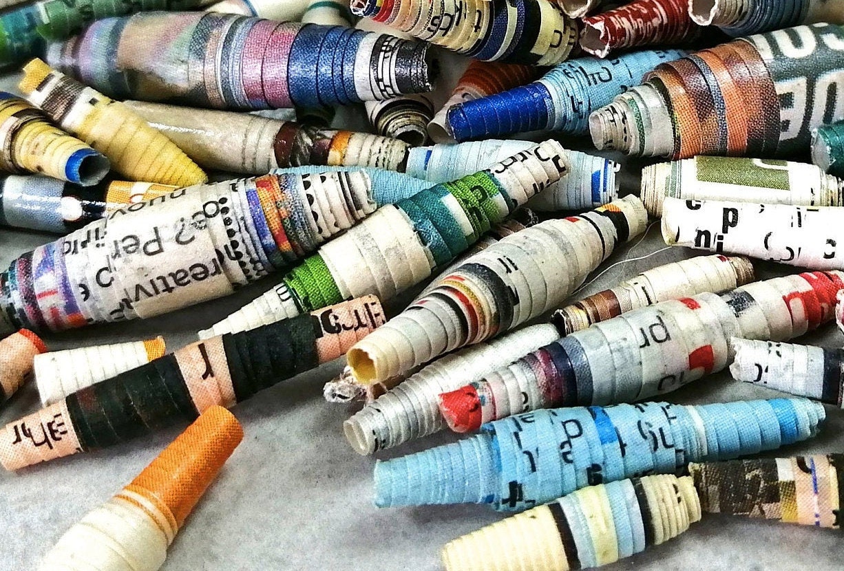 Handmade Paper Beads From Recycled Paper Craft Kits Jewelry - Etsy