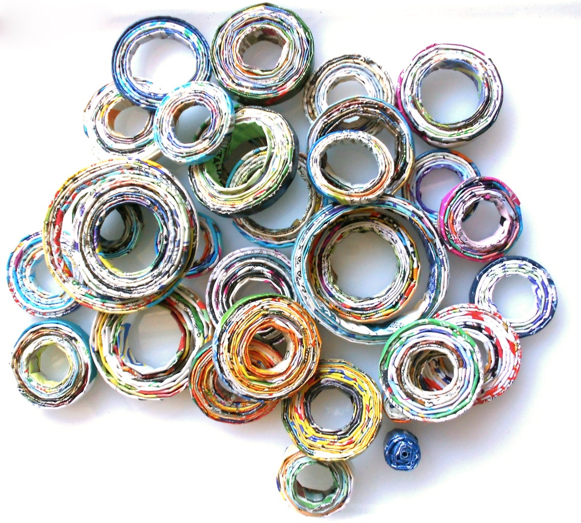 Handmade Paper Beads Ring Shaped Craft Supplies From Recycled - Etsy
