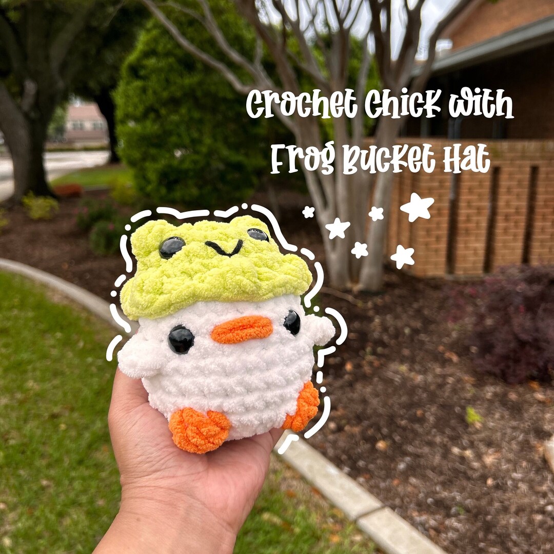 Crochet Chick W Froggy Hat Plushie - Etsy