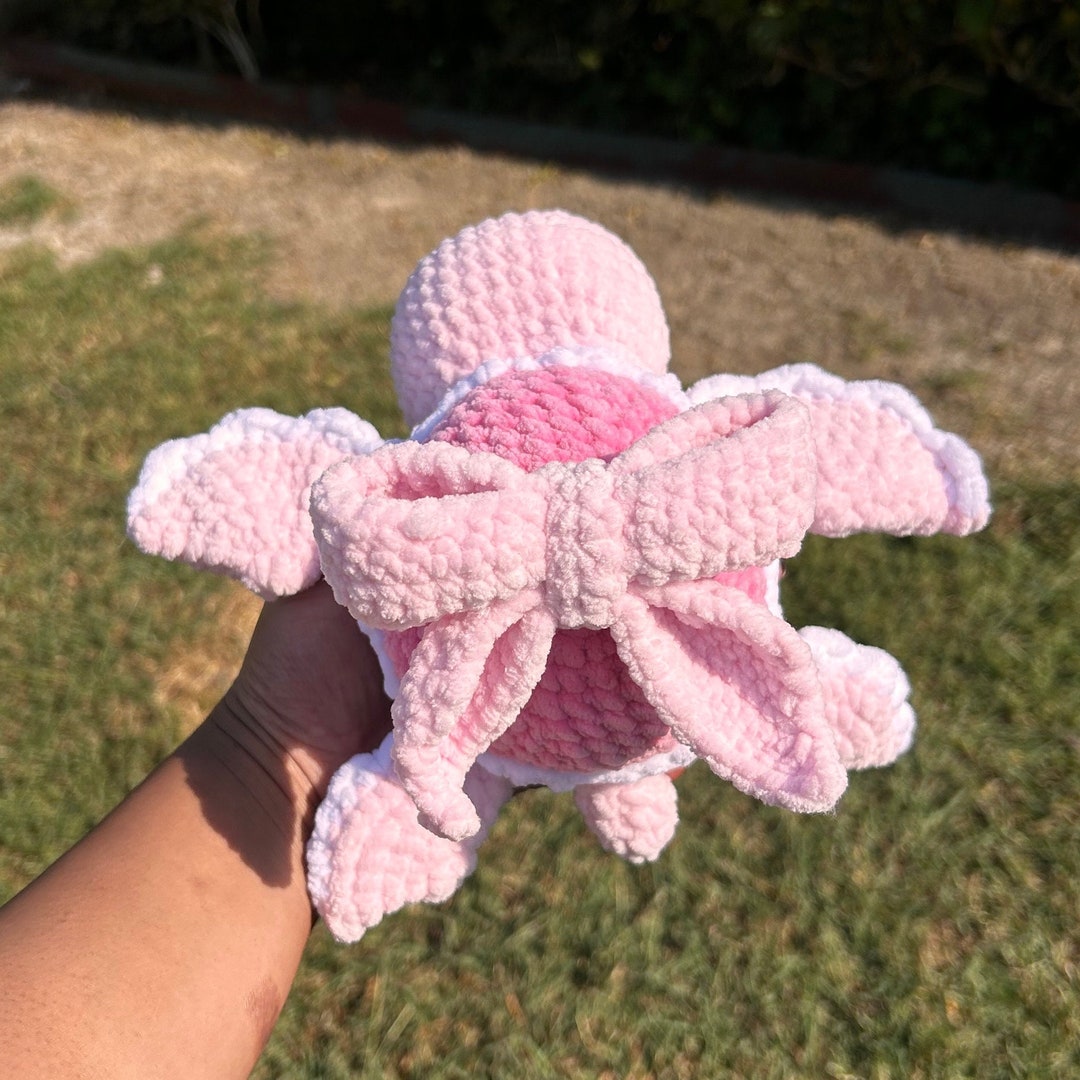 Crochet Bow Turtle Plushie - Etsy
