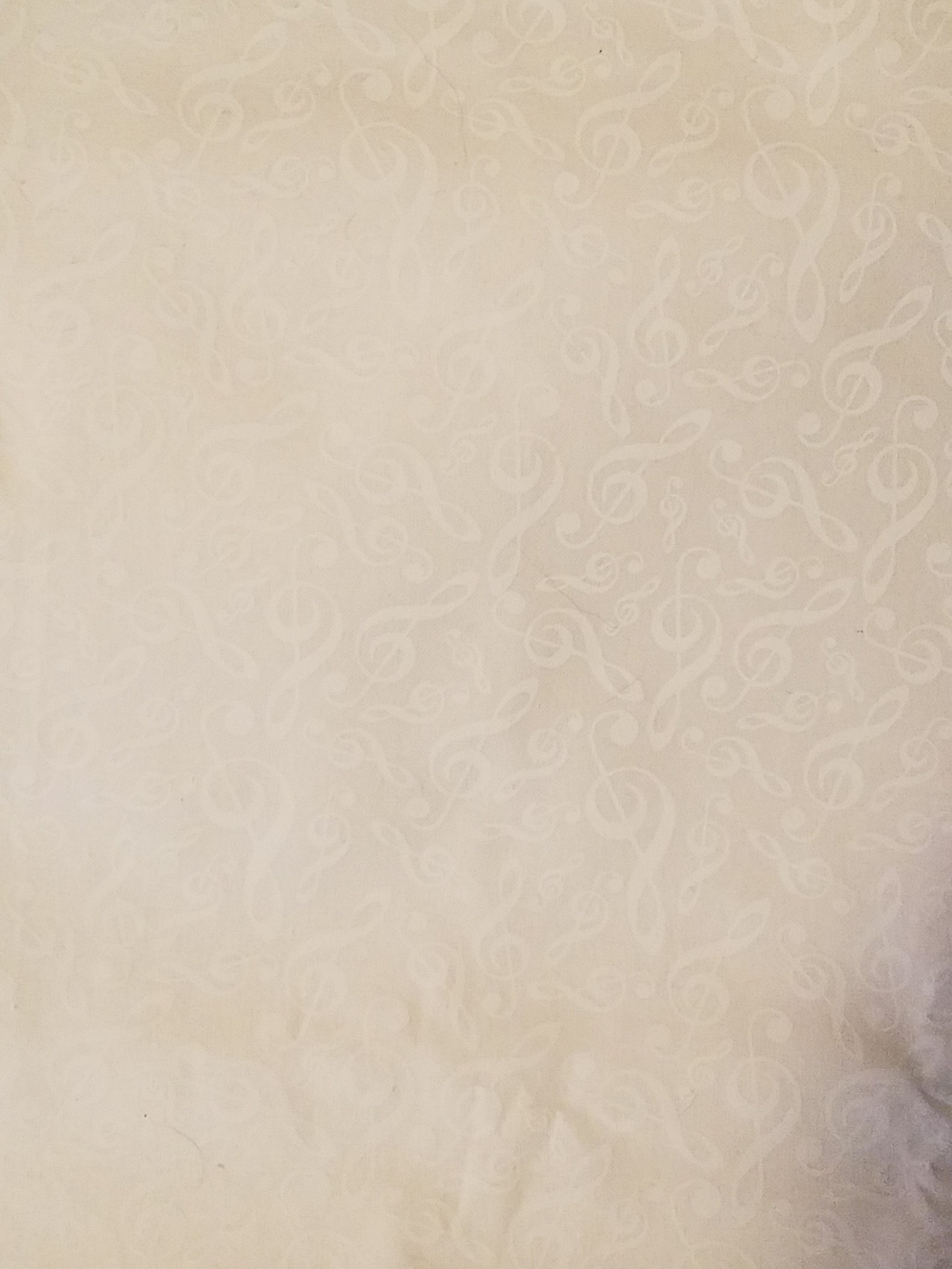 1/2 yard of 43 White on White Treble Clef Music Notes | Etsy