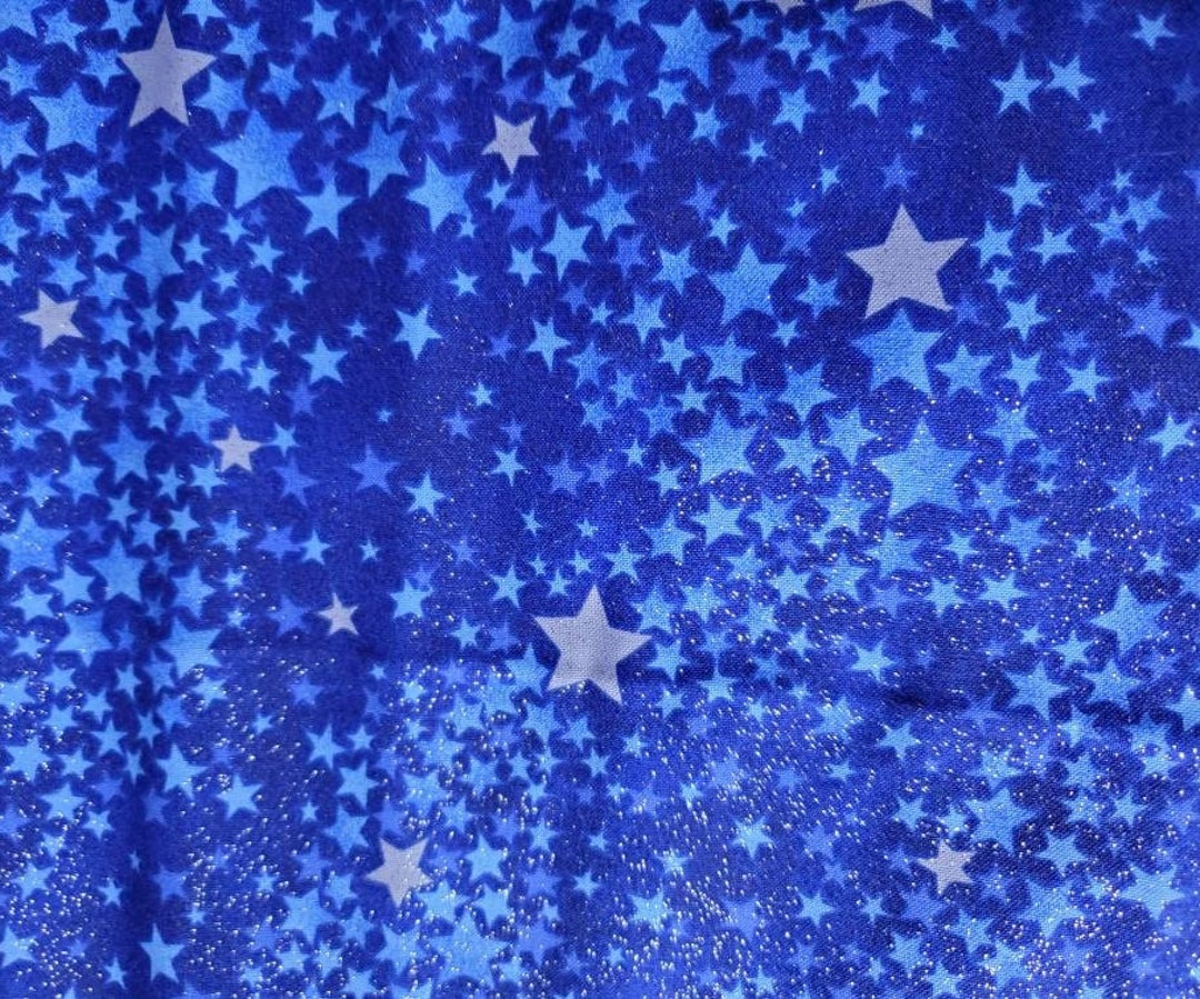 Remnant 34 X 44 Blue & White Stars on Navy With Glitter Allover 100% ...