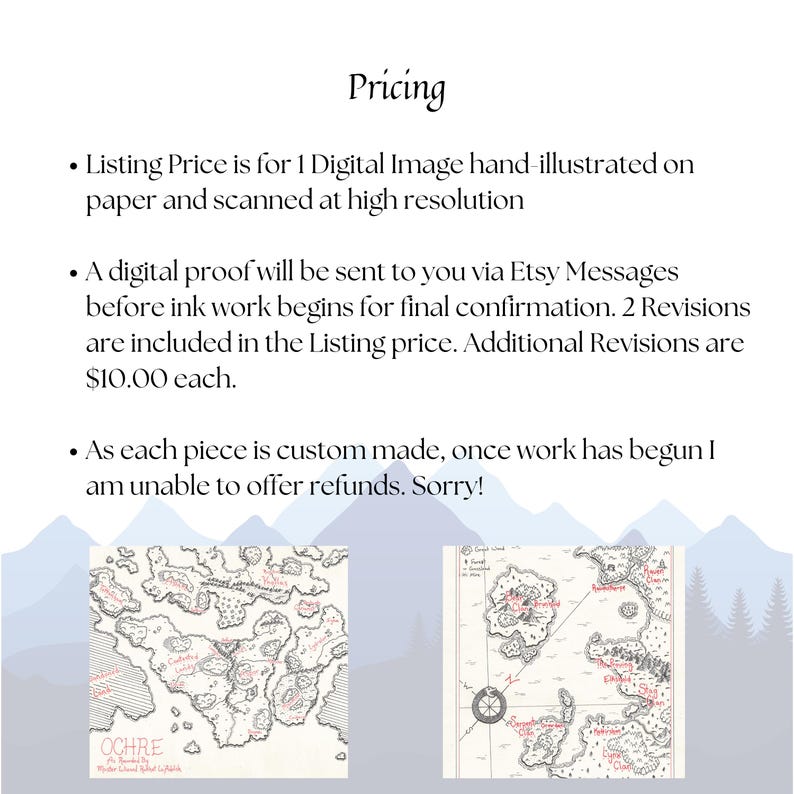 Custom Hand Drawn Map, Personalized Maps, for Authors, Writers, Larp ...