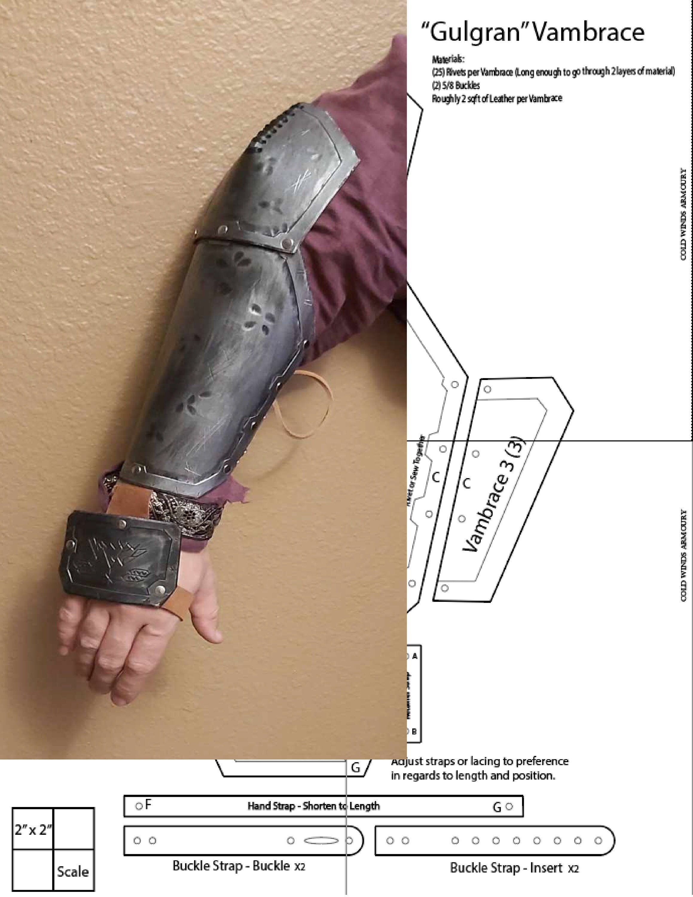 Leather Vambrace, gulgran Pattern, Leather Armor, Dwarf Armor, Cosplay ...