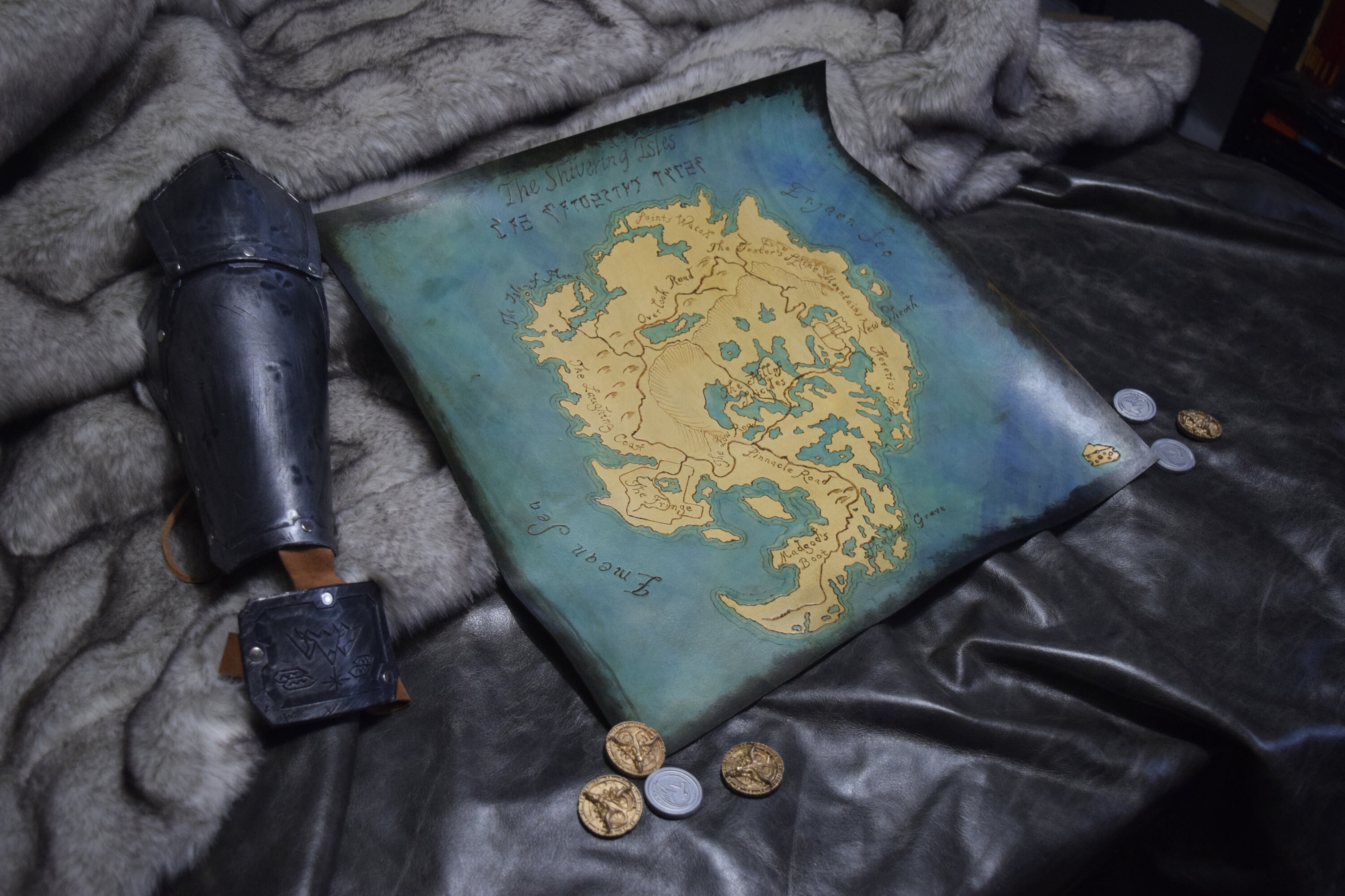 Custom Leather Map, Hand Tooling, Complex Tooling, Personalized Maps ...