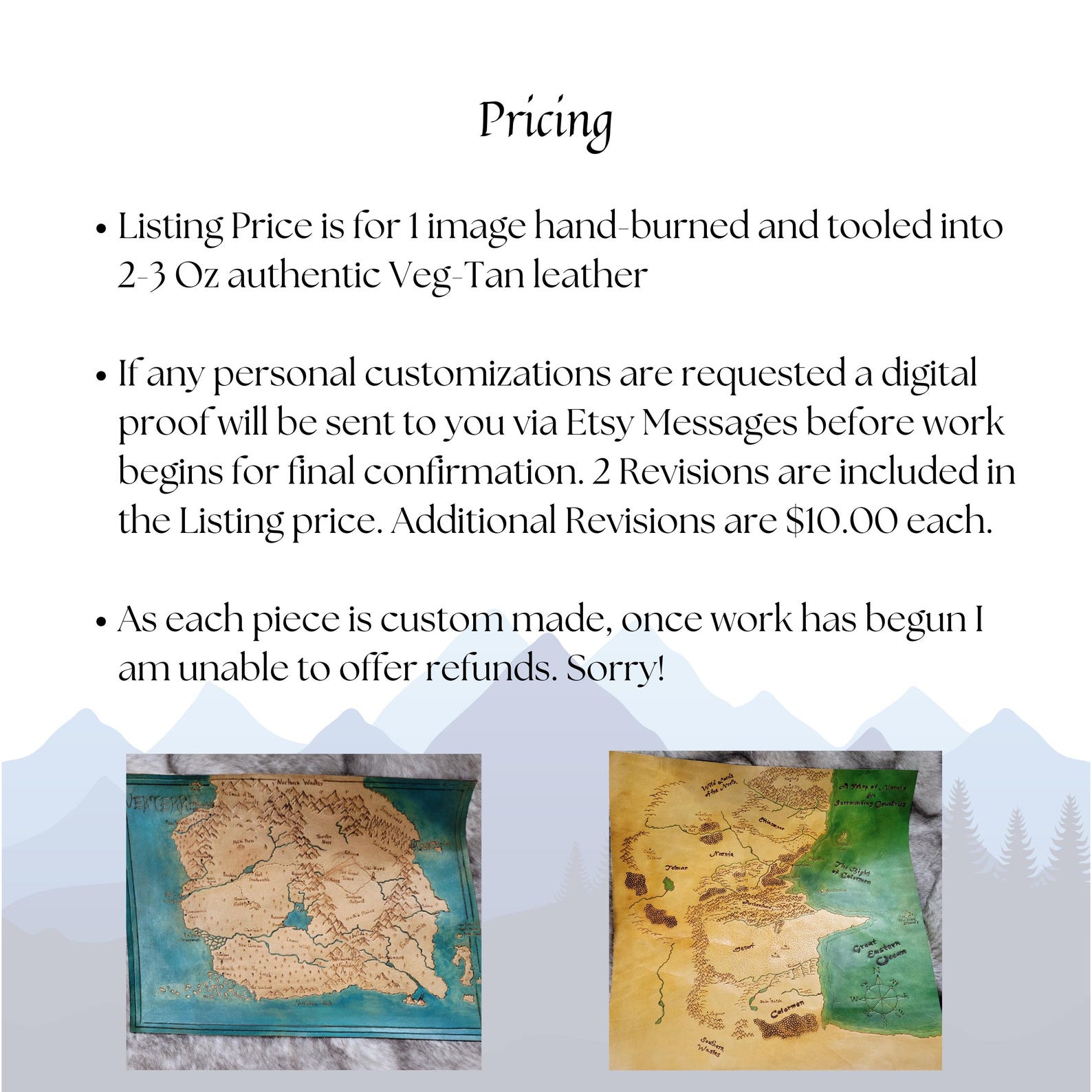 Custom Leather Map, Hand Tooling, Complex Tooling, Personalized Maps ...