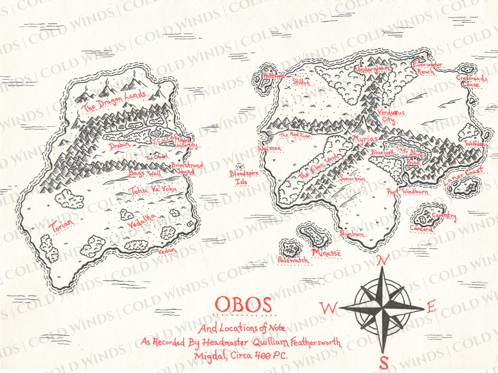 Custom Hand Drawn Map, Personalized Maps, for Authors, Writers, Larp ...