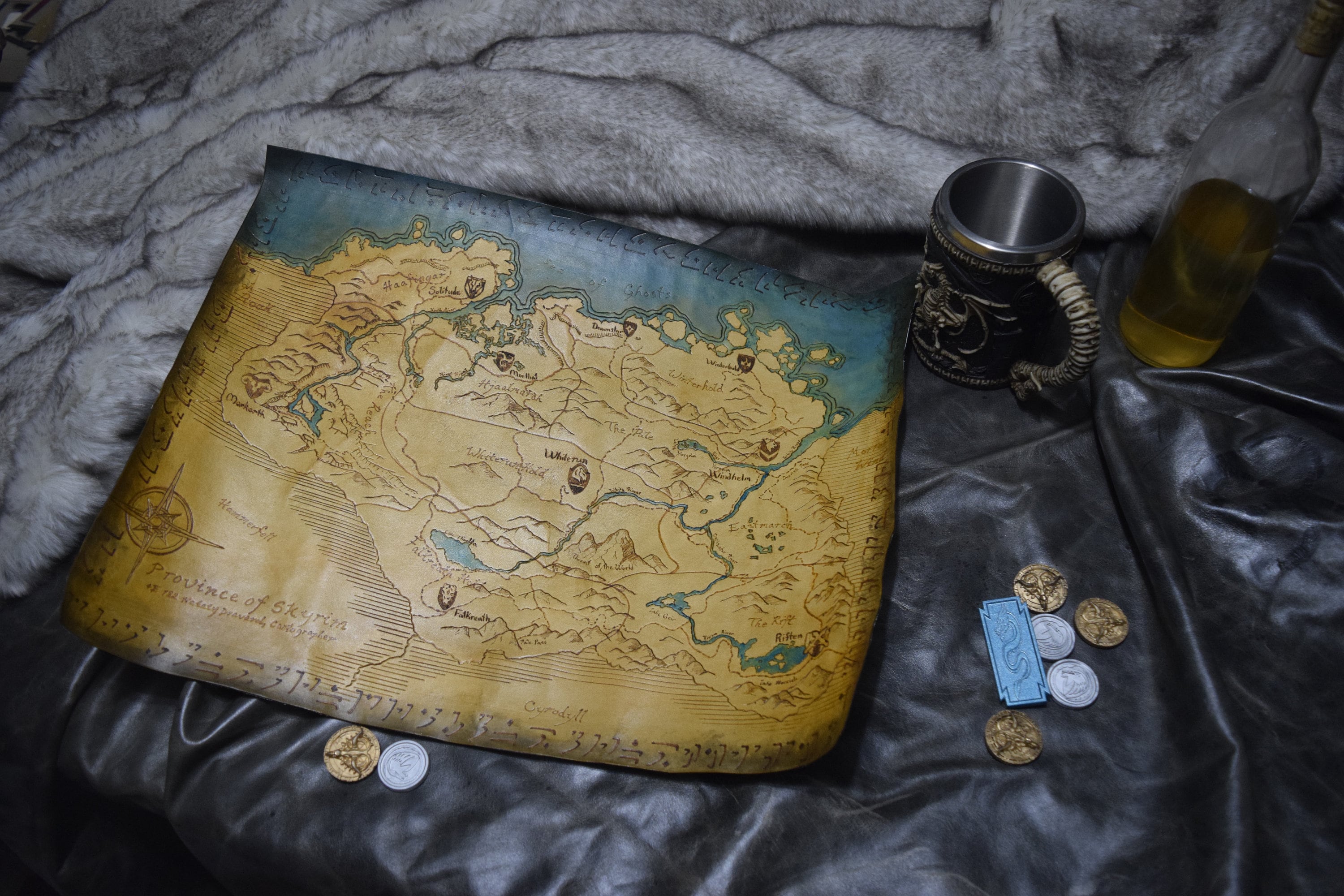 Custom Leather Map, Hand Tooling, Complex Tooling, Personalized Maps ...