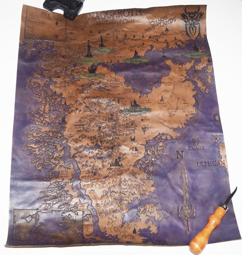 Custom Leather Map, Hand Tooling, Complex Tooling, Personalized Maps ...