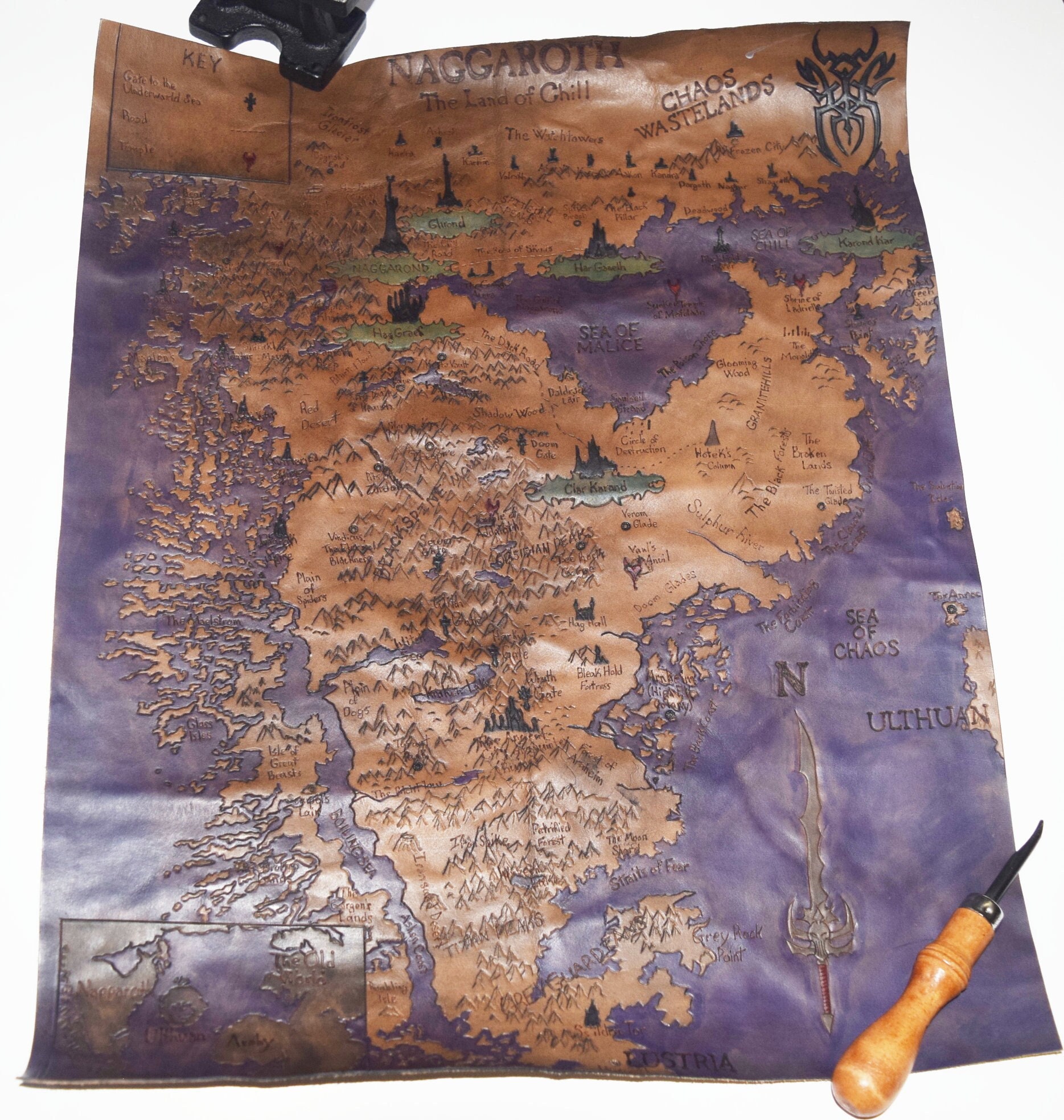 Custom Leather Map, Hand Tooling, Complex Tooling, Personalized Maps ...