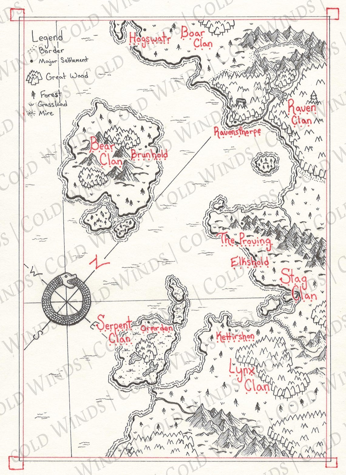 Custom Hand Drawn Map, Personalized Maps, for Authors, Writers, Larp ...