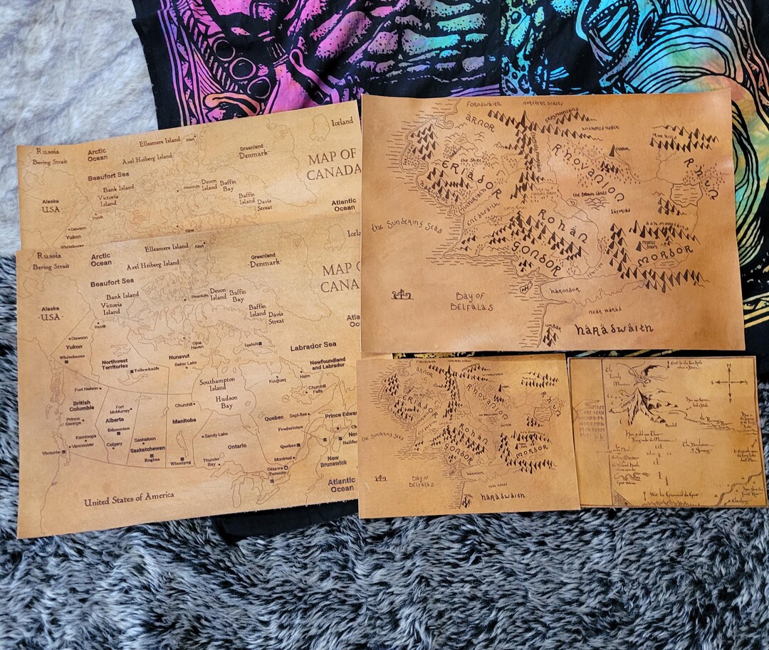 Leather Map, Larp, Cosplay, or Dungeons and Dragons - Etsy
