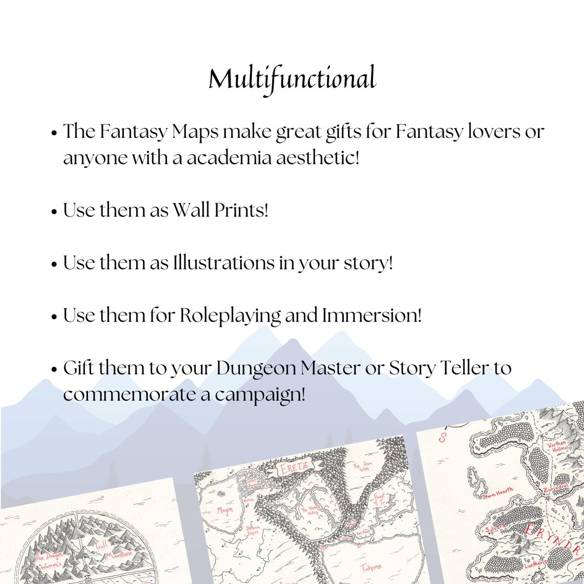 Custom Hand Drawn Map, Personalized Maps, for Authors, Writers, Larp ...