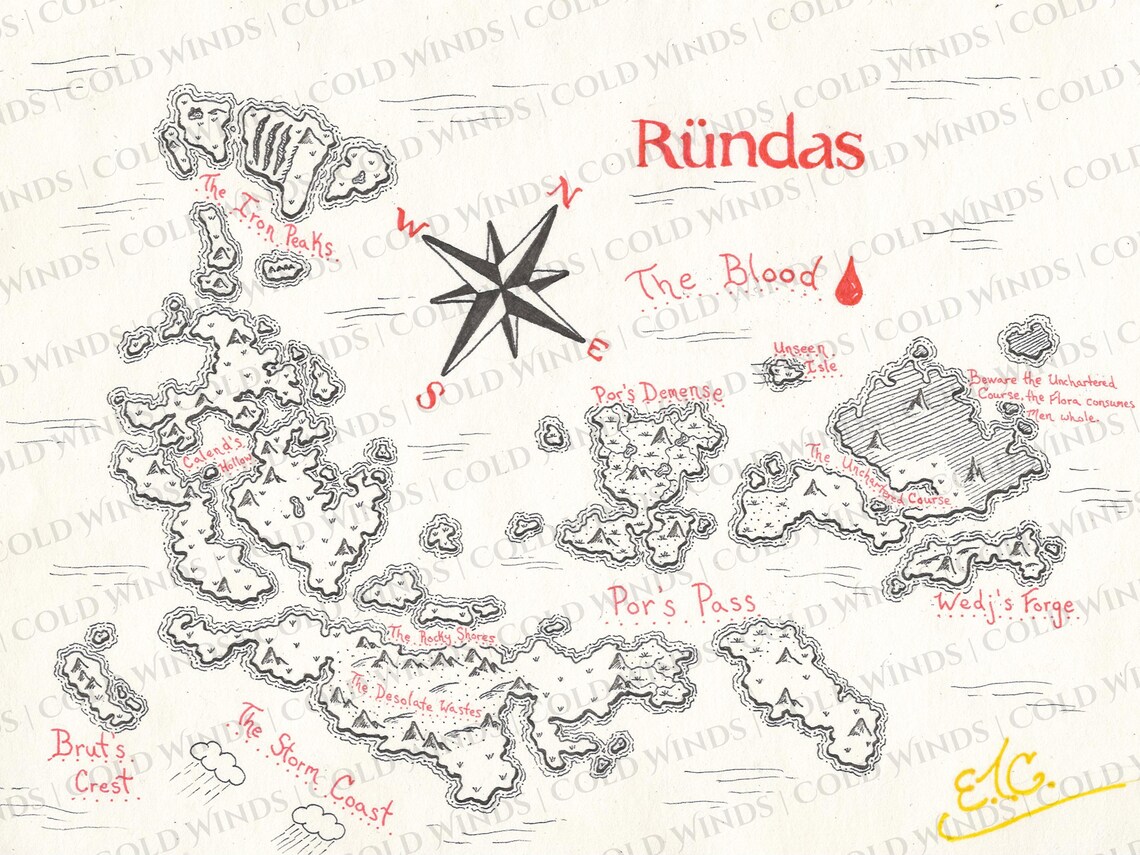 Custom Hand Drawn Map, Personalized Maps, for Authors, Writers, Larp ...