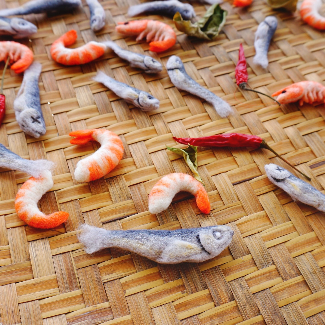 Needle Felted Funny Tasty Foods, Chinese Dry Seafood, Dried Fishes ...