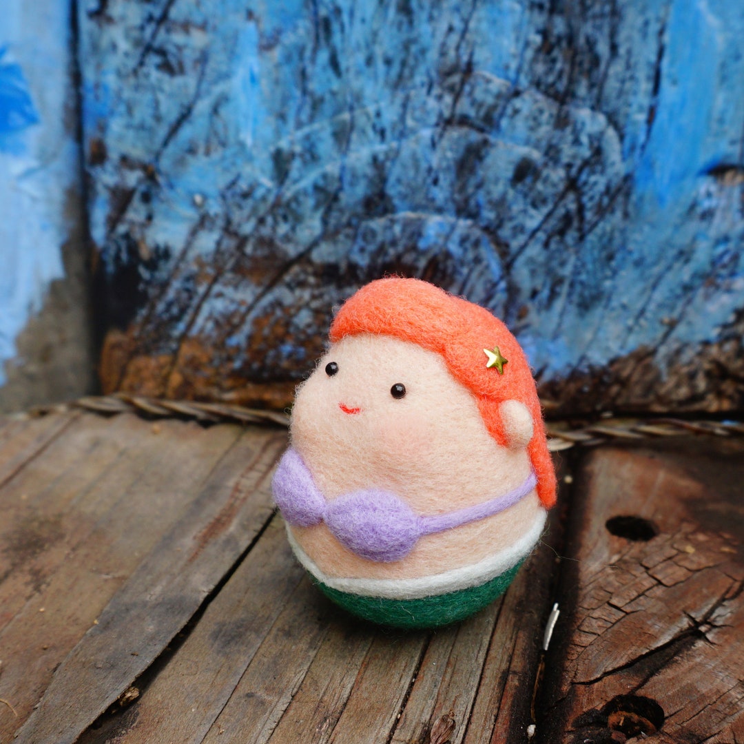 Needle Felt Princess Ariel: Wool Mermaid Ornament, Magnet, Pin - Etsy