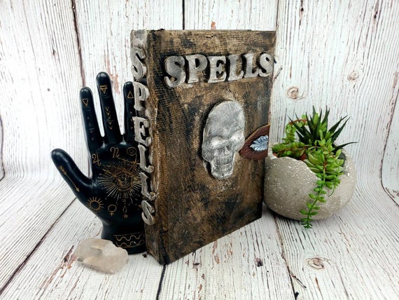 Scary Spells Book Prop Gothic Decor Witchy Decor Halloween | Etsy