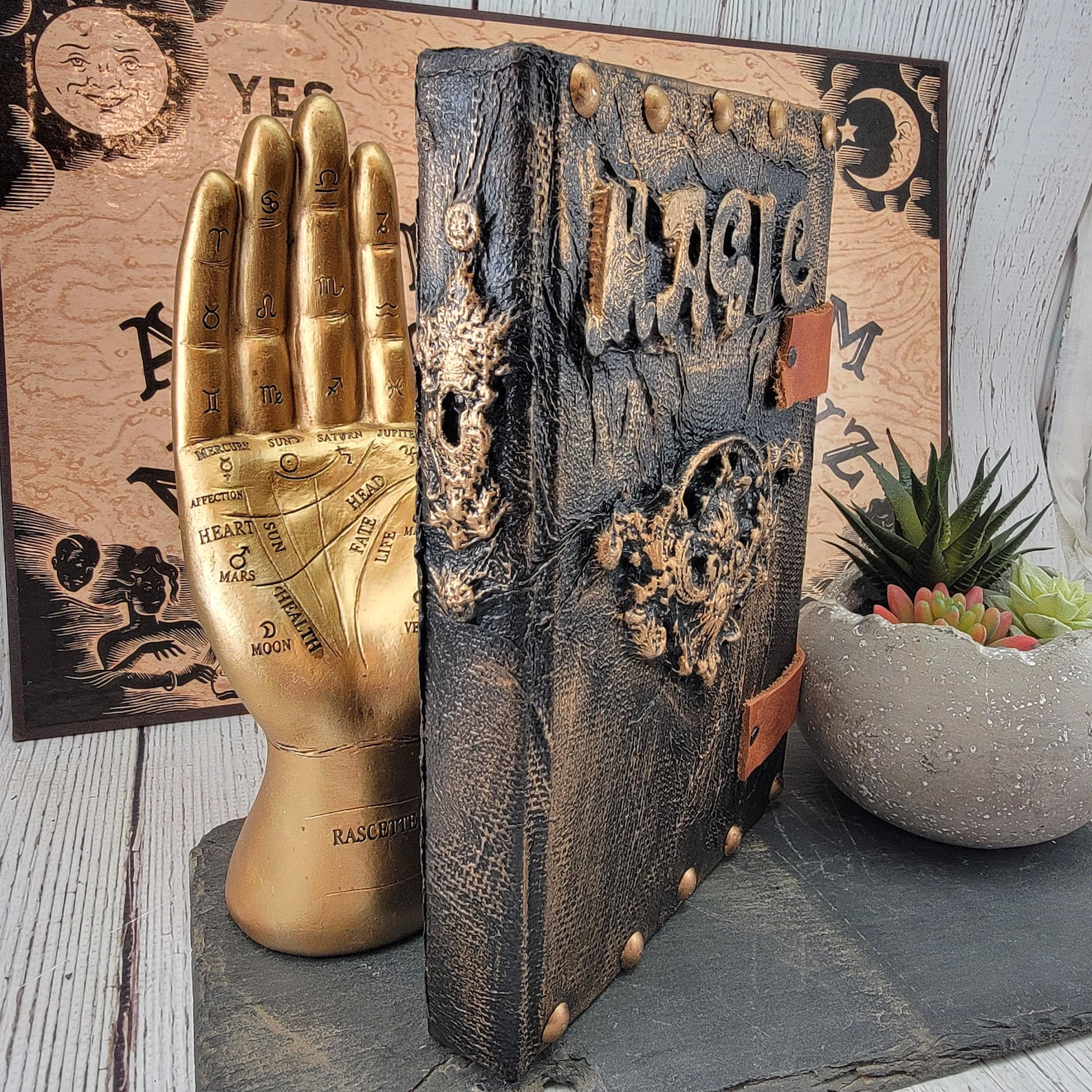 Scary Magic Book Prop, Gothic Decor, Witchy Decor, Halloween Books ...