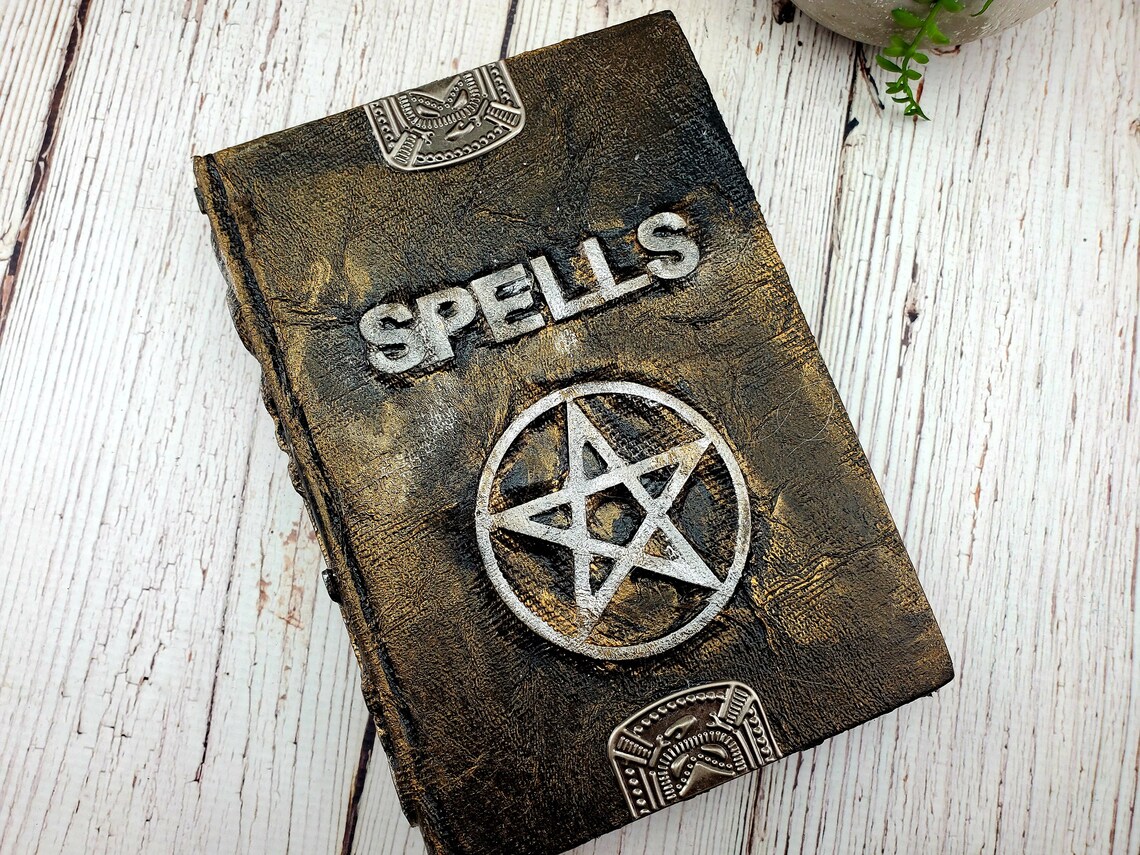Scary Spells Book Prop, Gothic Decor, Witchy Decor, Halloween Books ...