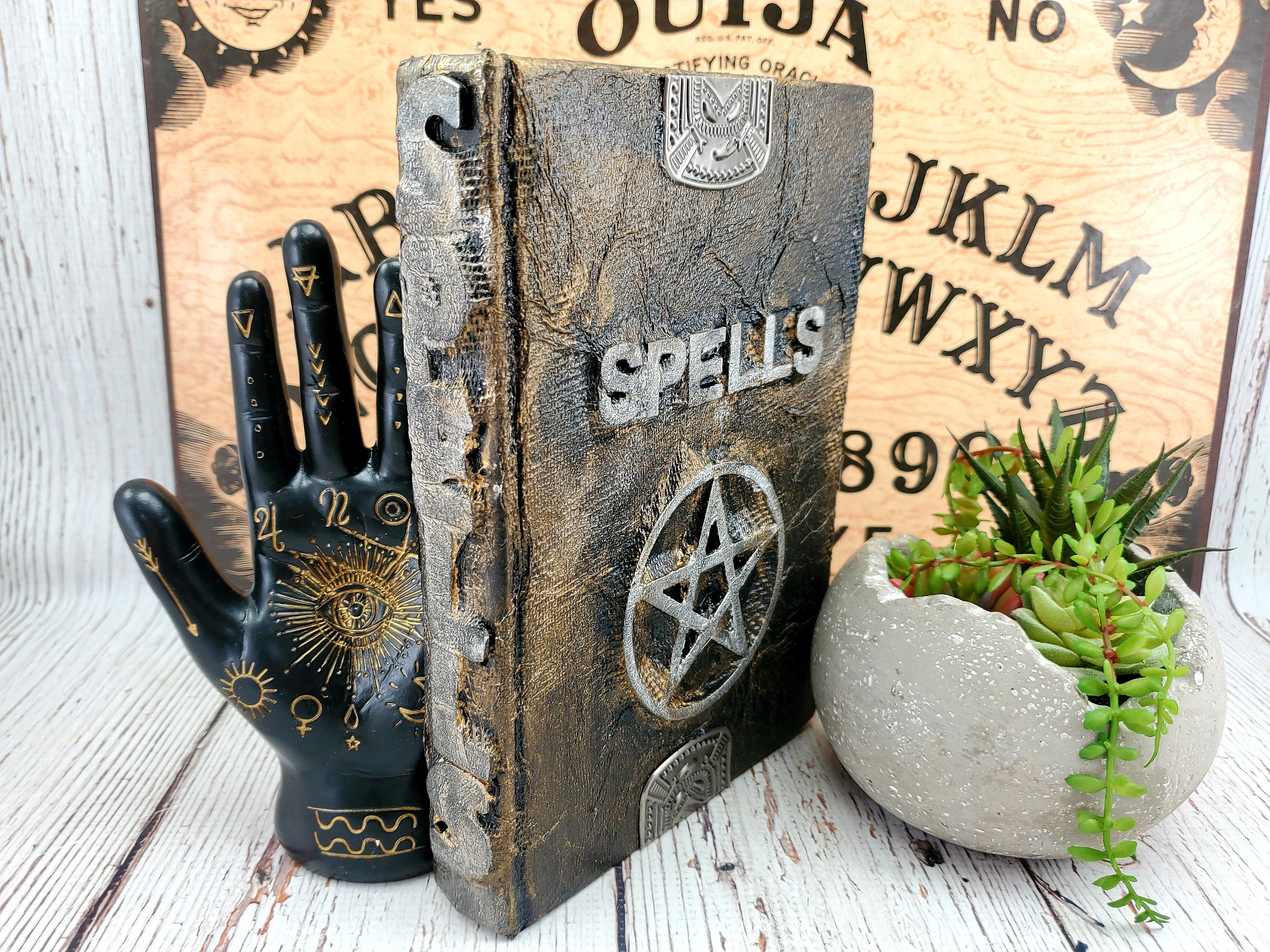 Scary Spells Book Prop, Gothic Decor, Witchy Decor, Halloween Books ...