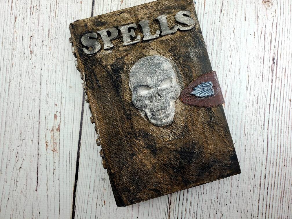 Scary Spells Book Prop, Gothic Decor, Witchy Decor, Halloween Books ...