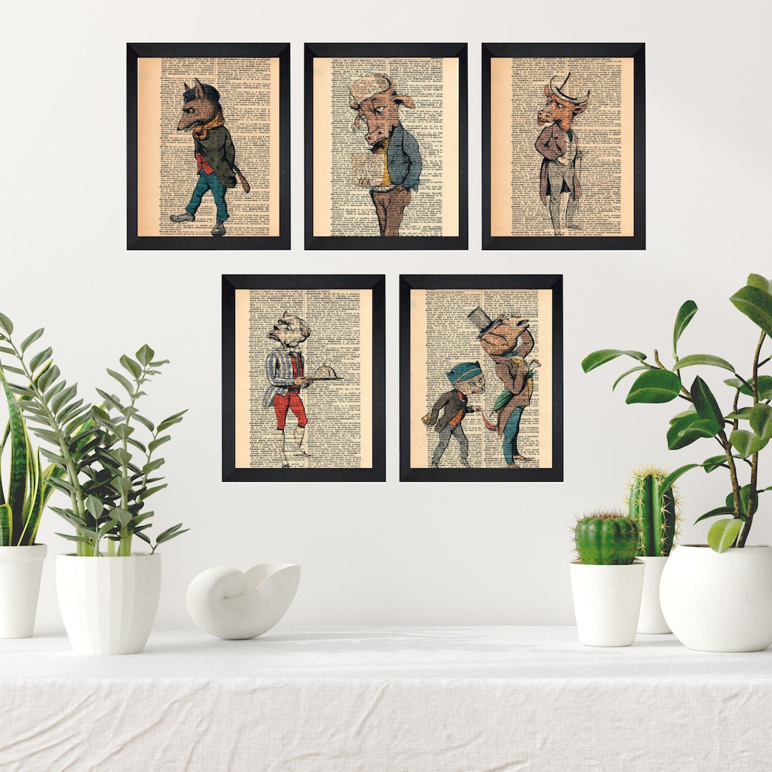 Animals Dictionary Print, Unusual Wall Art, Weird Art Print, Animal ...