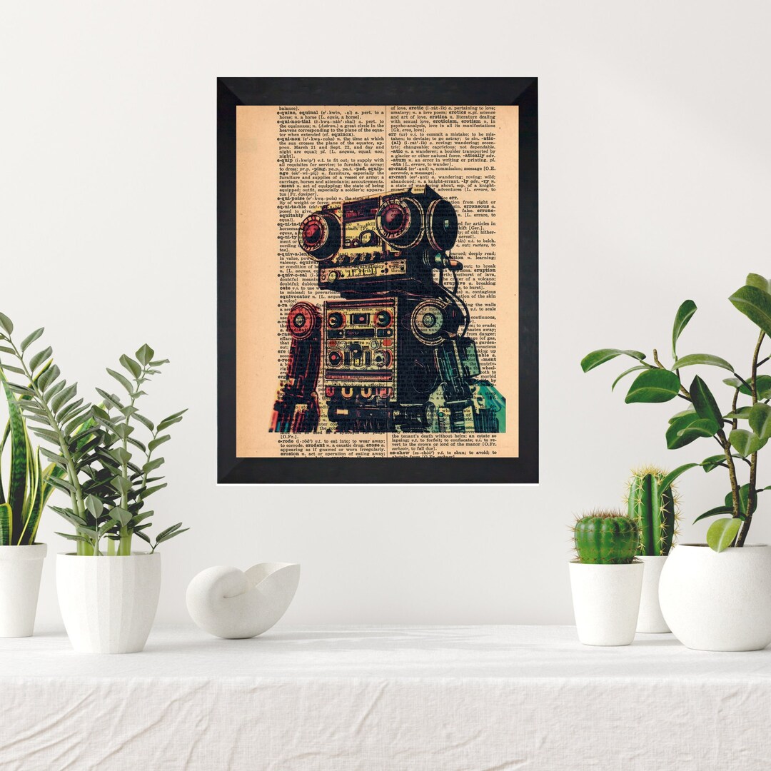 Robot Dictionary Print, Robot Wall Art, Robot Art Print, Robot Decor ...