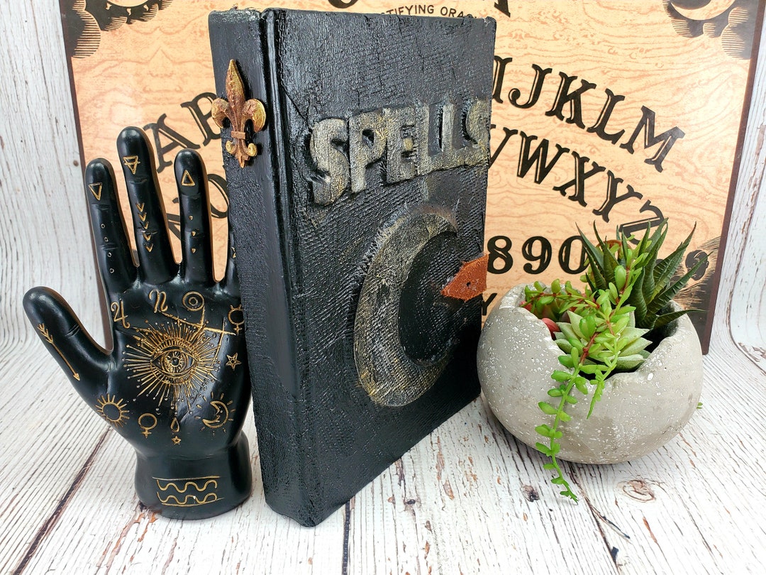 Scary Spells Book Prop, Gothic Decor, Witchy Decor, Halloween Books ...