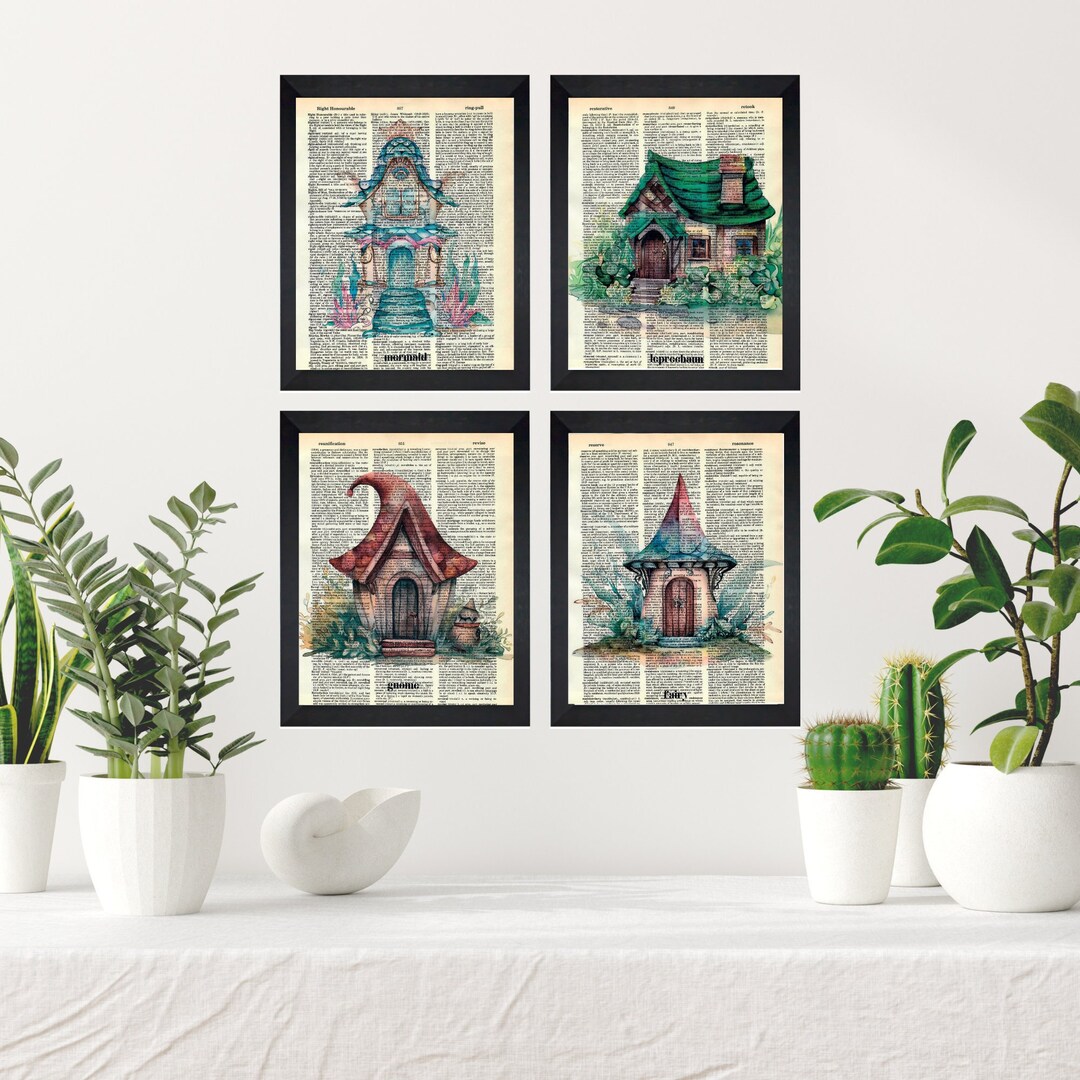 Mythical Creature Dictionary Print, Fairy Wall Art, Dictionary Art ...